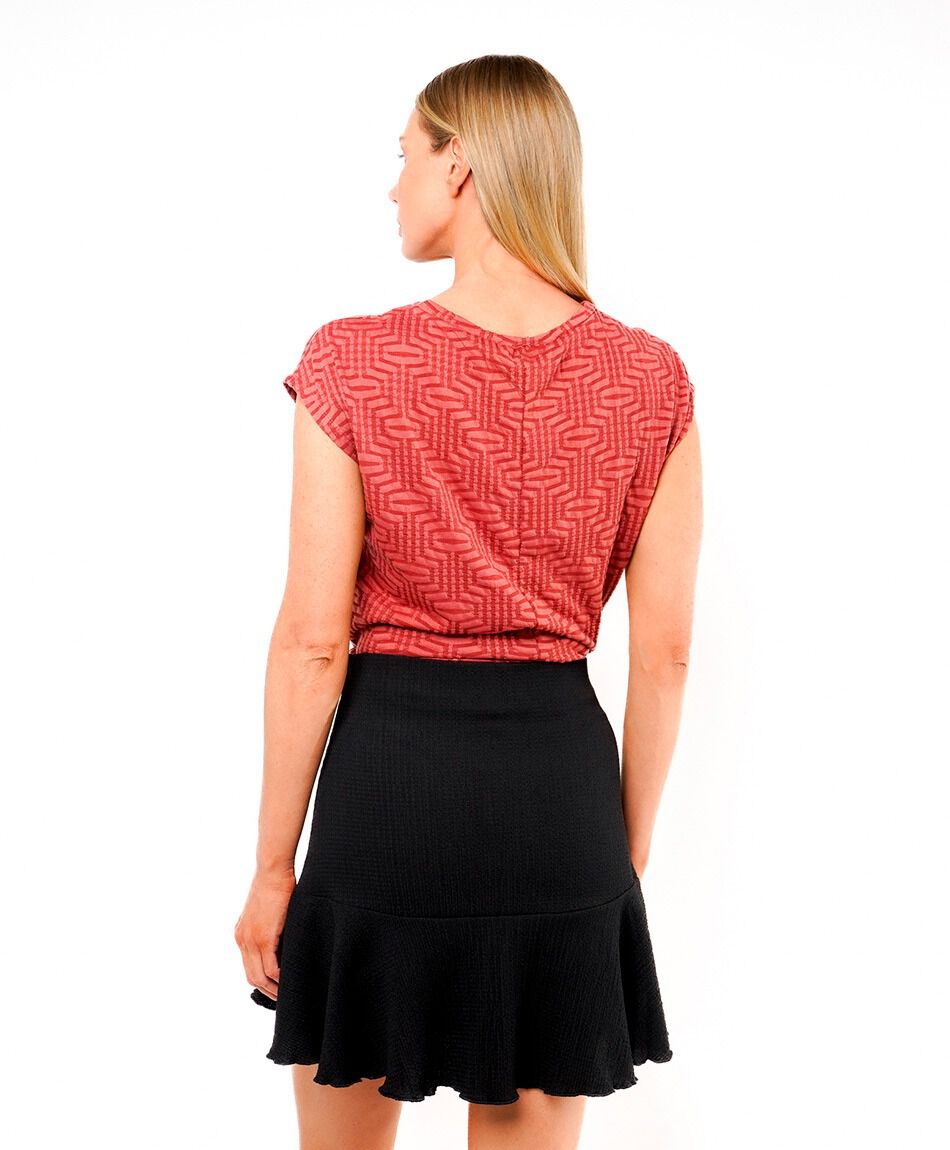 Mini pollera mujer short elasticada - TRICOT