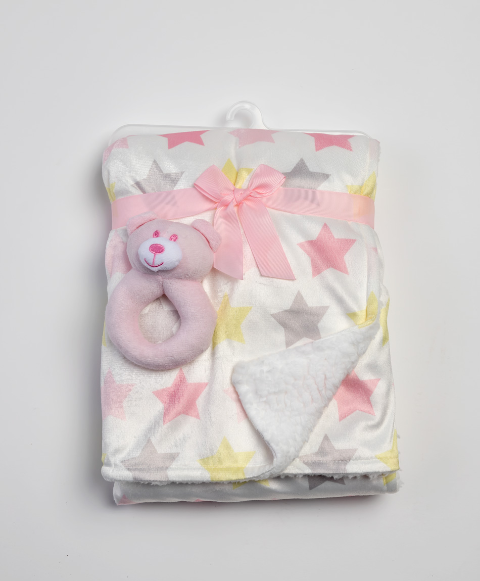 Set mantita + peluche bebé estrellas - TRICOT