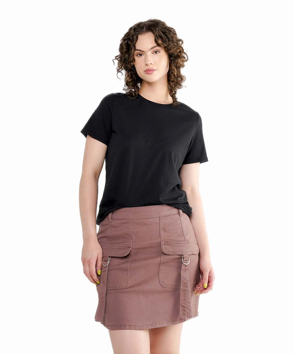 Mini pollera mujer cargo - TRICOT