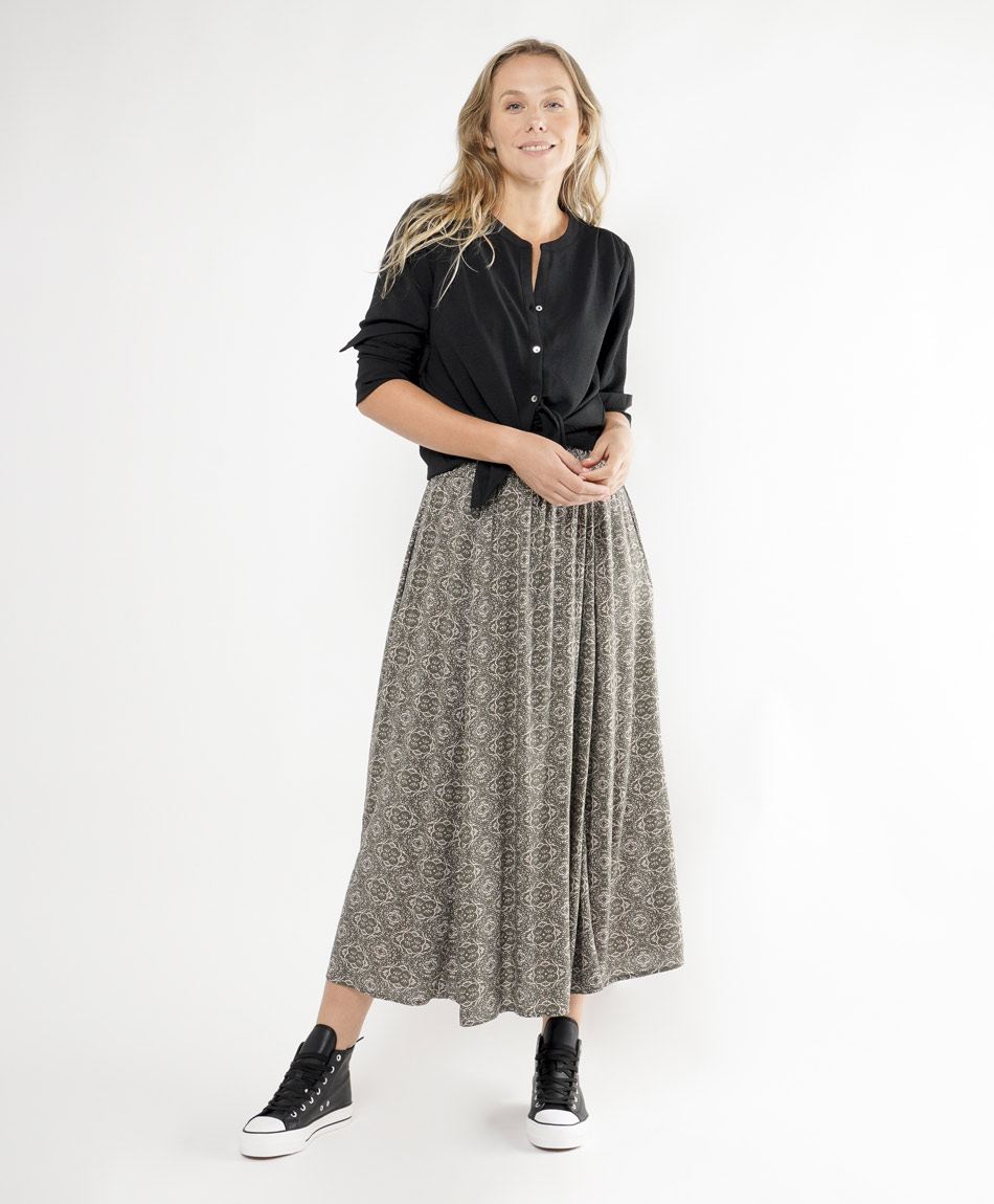 Pollera mujer larga print - TRICOT