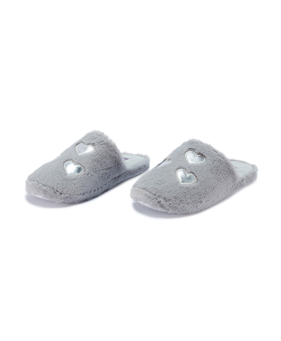 Pantuflas mujer heart silver - TRICOT