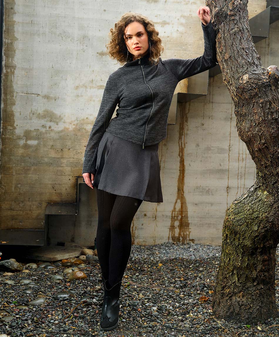 Mini pollera mujer plisada - TRICOT