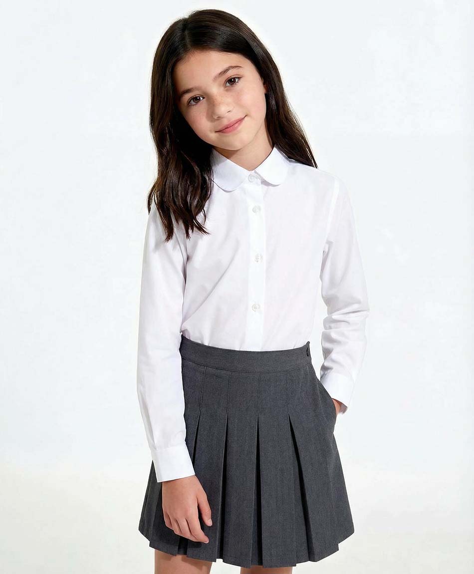 Camisa escolar lisa blanca - TRICOT